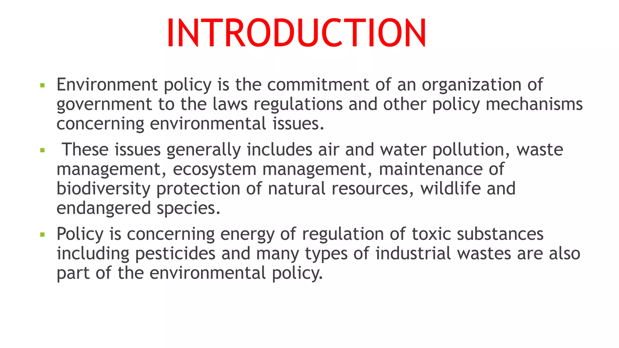Environmental policy | PPTX