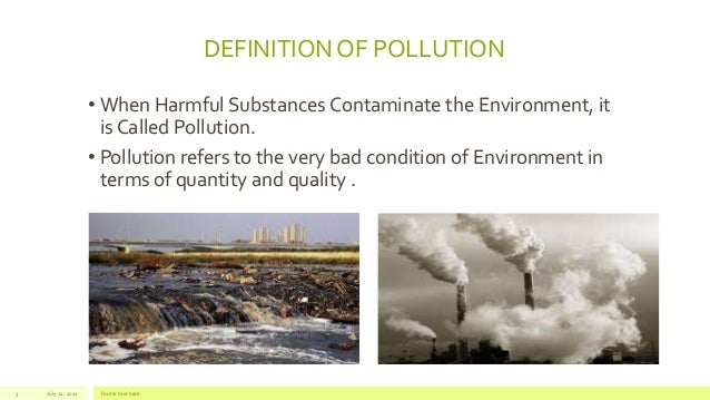 Environmental pollution