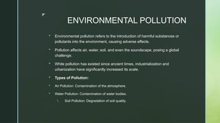 Environmental Pollution: Air, Water & Soil Pollution | PPT