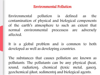 Environmental pollution and climate change | PPTX