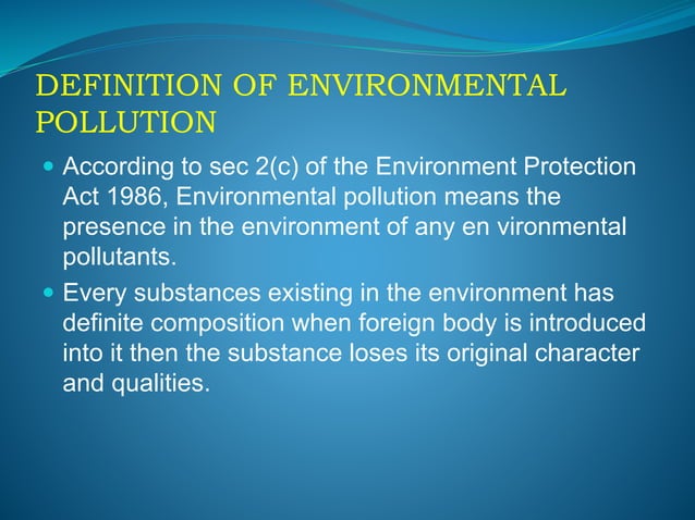 Environmental pollution & its causes | PPT