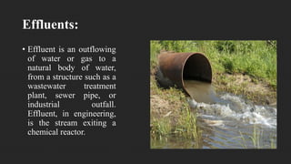 Industrial effluents and Wastewater Treatment | PPTX