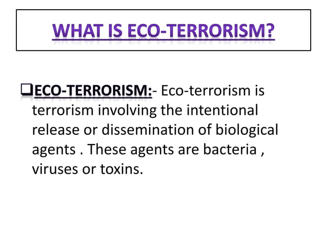 Environmental problems biopiracy & eco terrorism | PPTX