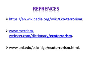Environmental problems biopiracy & eco terrorism | PPTX