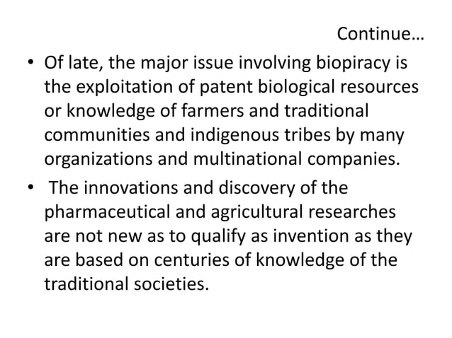 Environmental problems biopiracy & eco terrorism | PPTX