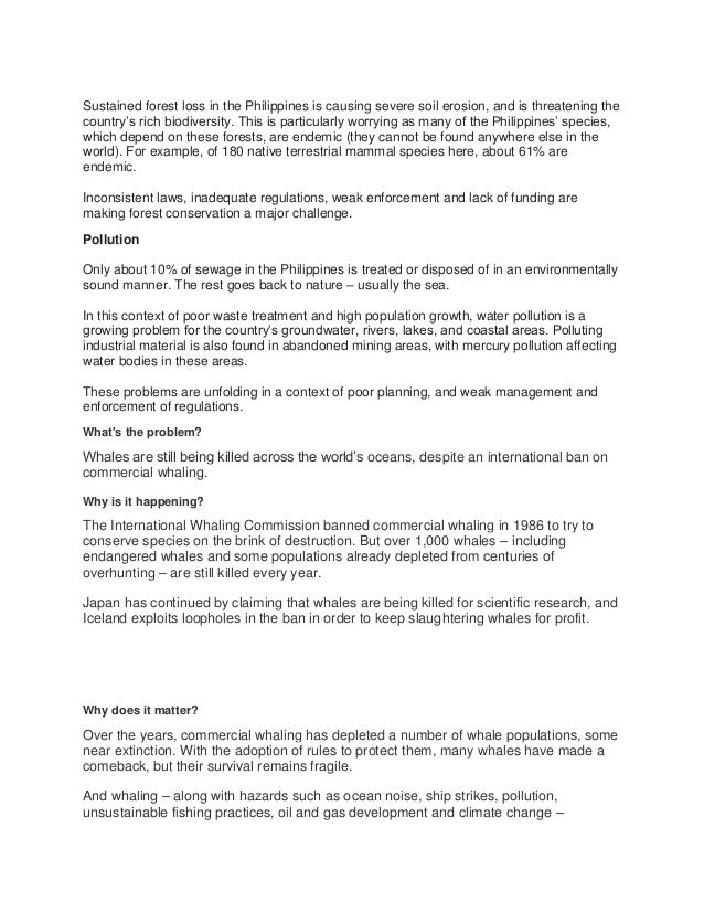 Environmental problems in the philippines