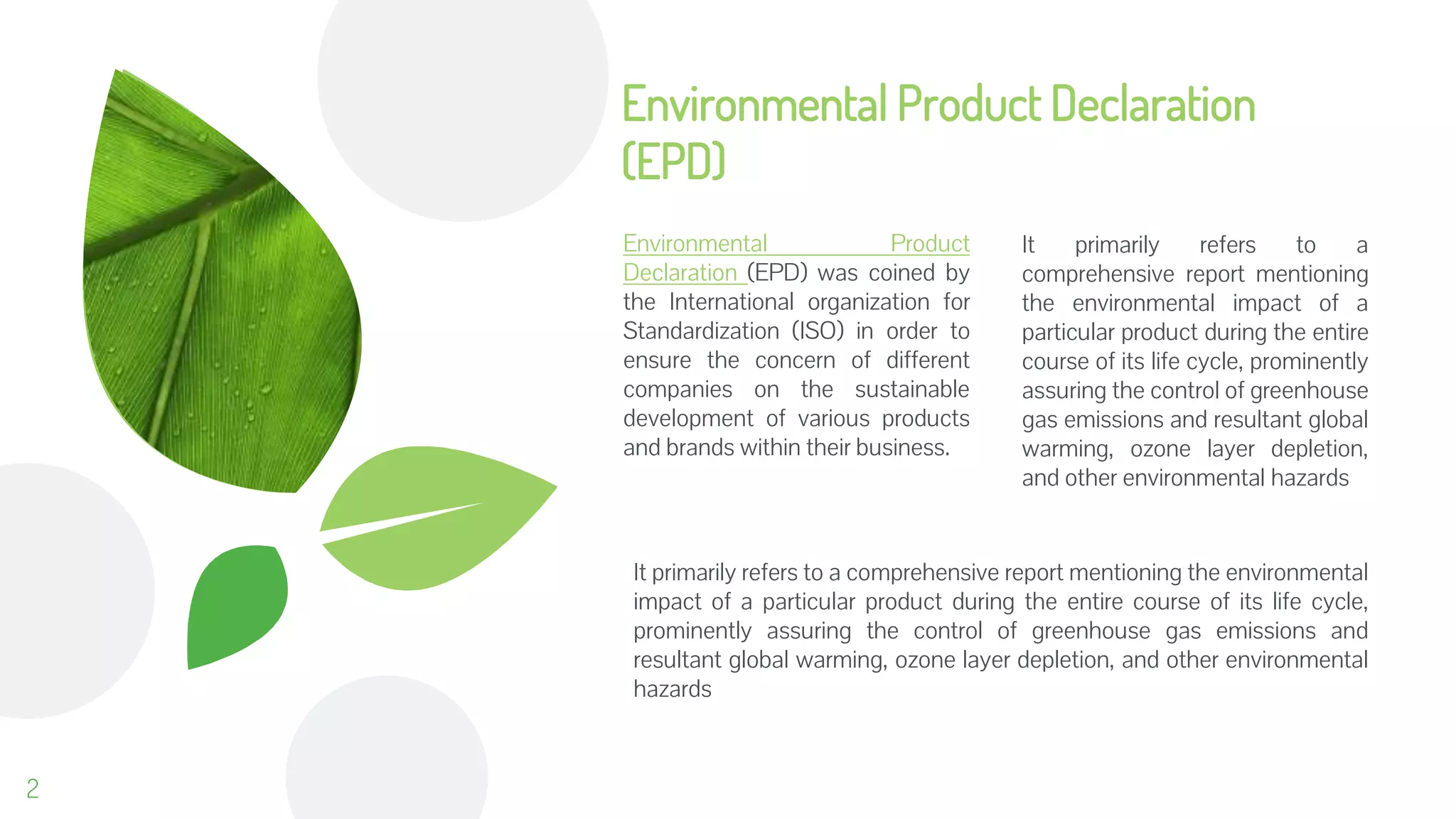ENVIRONMENTAL PRODUCT DECLARATION (EPD) | PPTX
