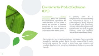 ENVIRONMENTAL PRODUCT DECLARATION (EPD) | PPTX