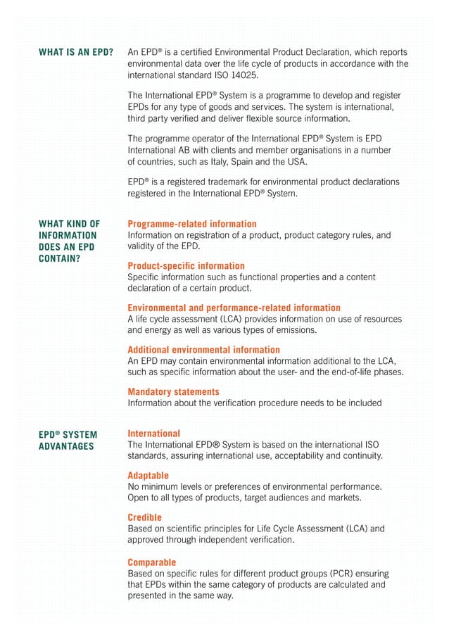 EPD system: introducing Environmental product declaration | PDF ...