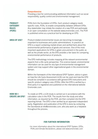 EPD system: introducing Environmental product declaration | PDF