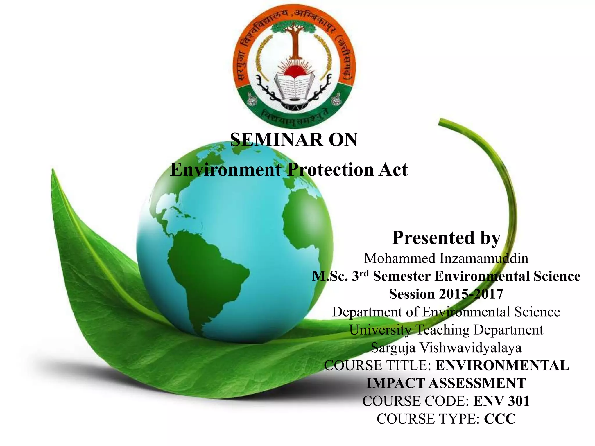 Environmental protection act 1986 | PPTX