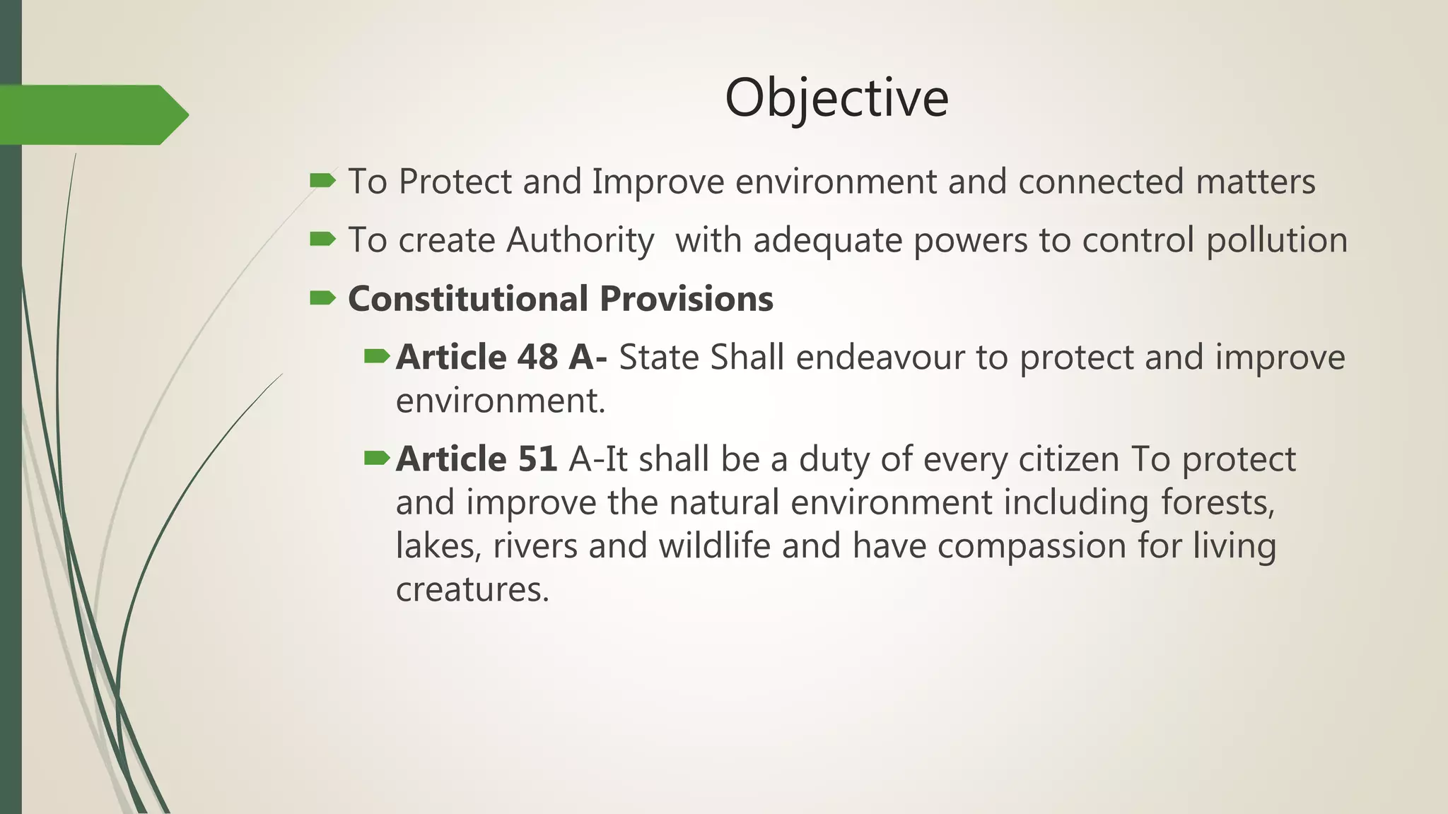 Environmental protection act,1986 | PPTX