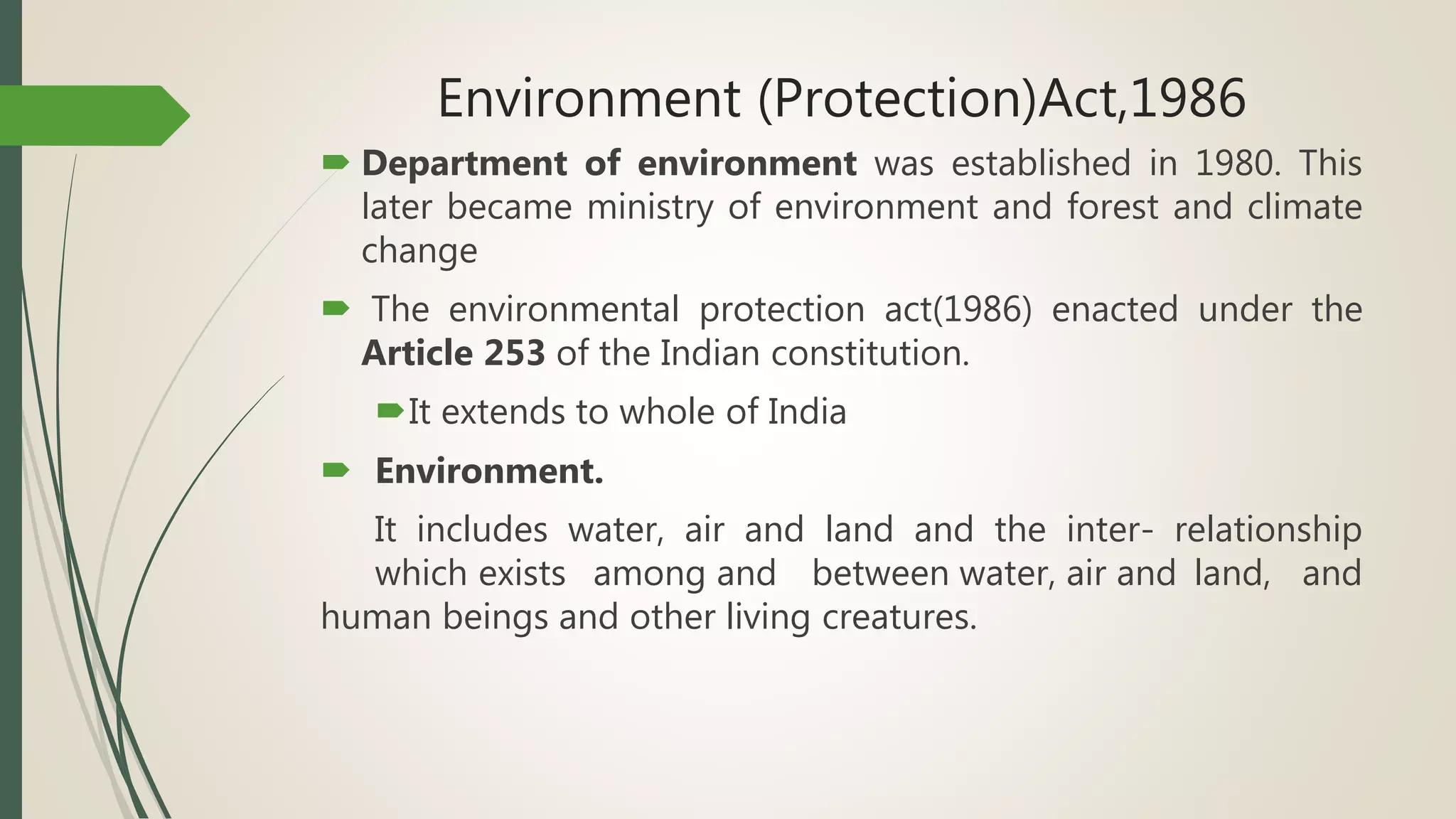 Environmental protection act,1986 | PPTX