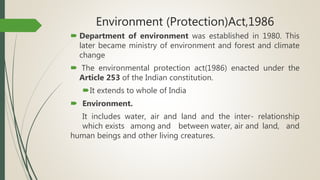 Environmental protection act,1986 | PPTX