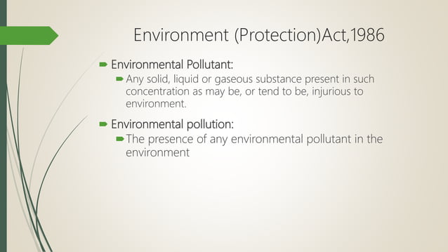 Environmental protection act,1986 | PPTX