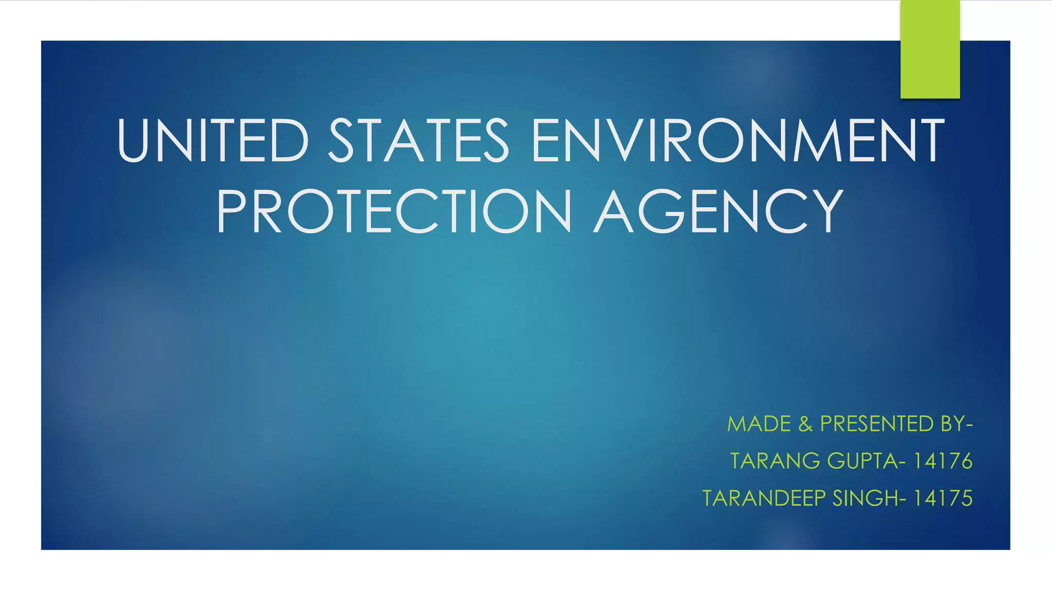 Environmental protection agency | PPTX