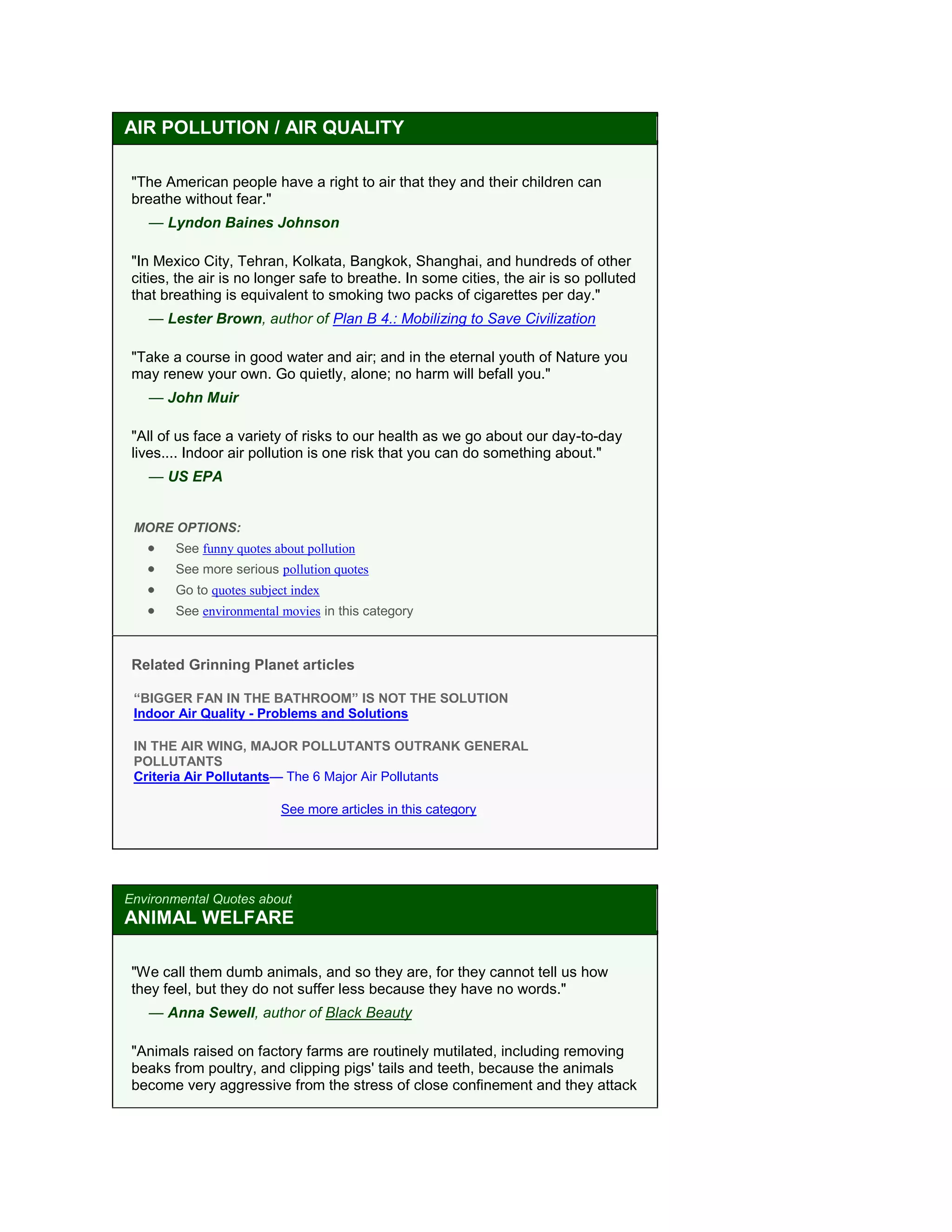 Environmental quotes about | DOCX