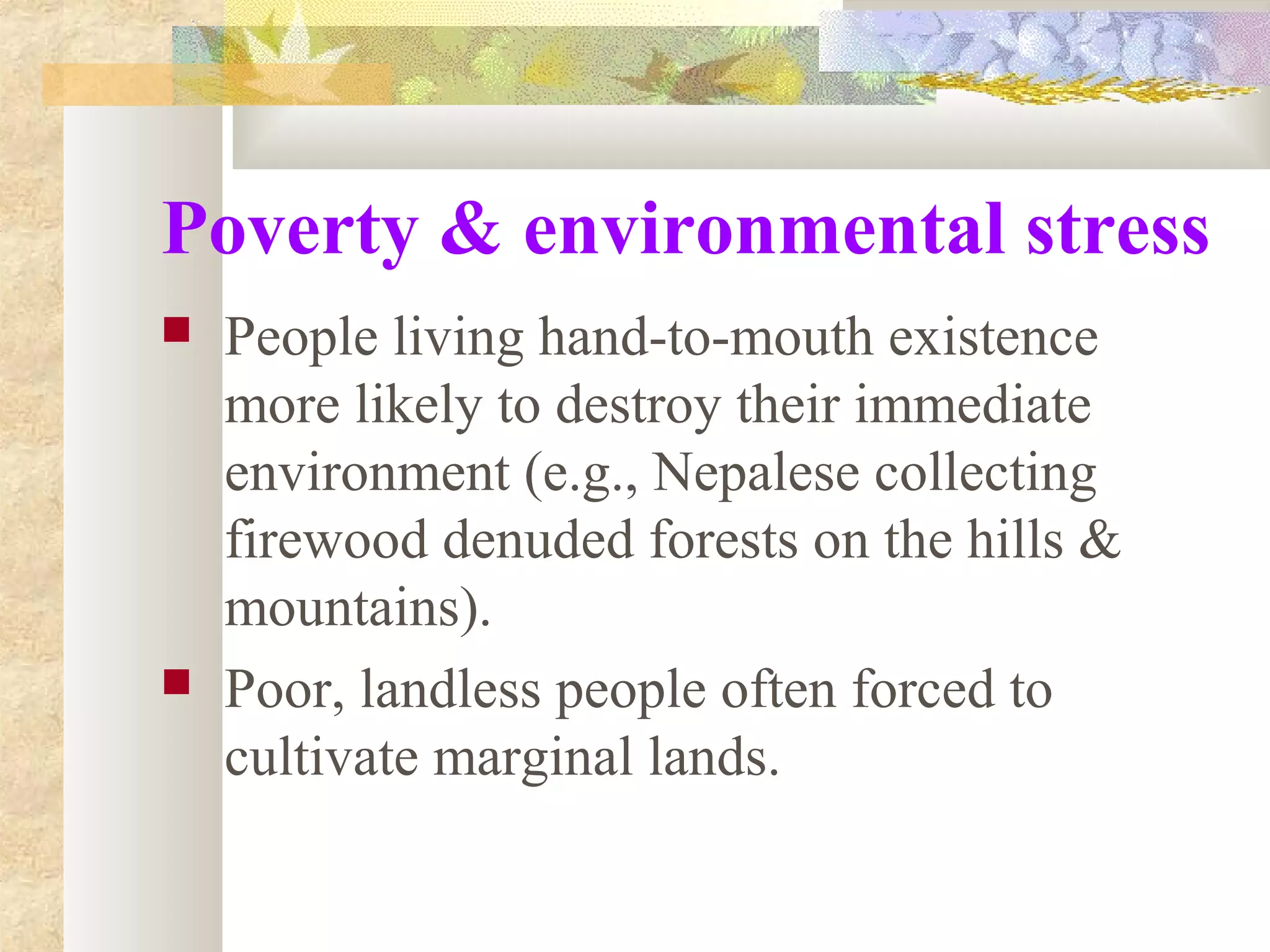 Environmental resource depletion and poverty | PPT
