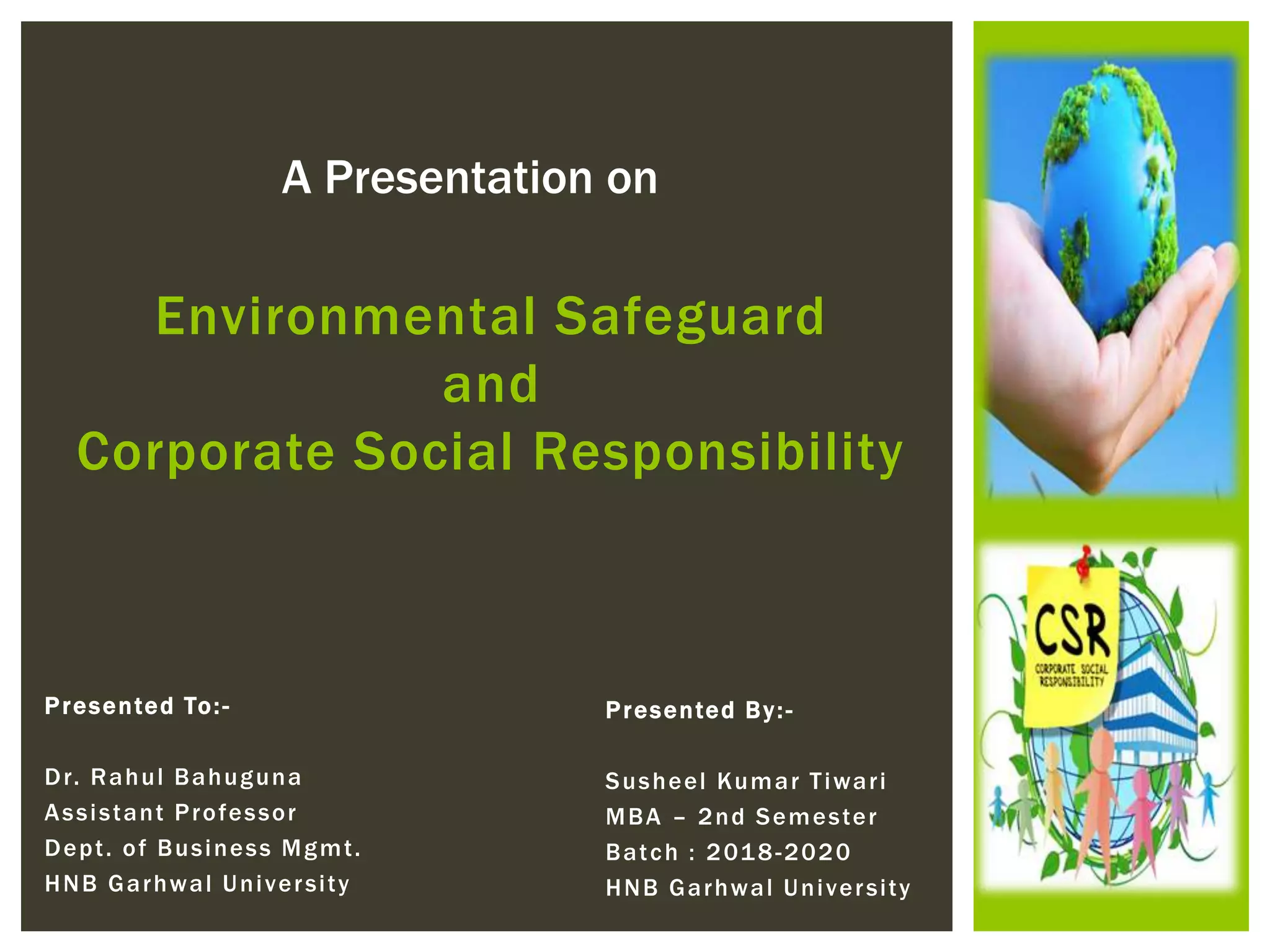Environmental Protection and Corporate Social Responsibility PPT 2019 ...