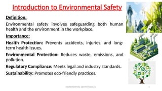 ENVIRONMENTAL SAFETY-MODULE 1- PPT notes | PPTX