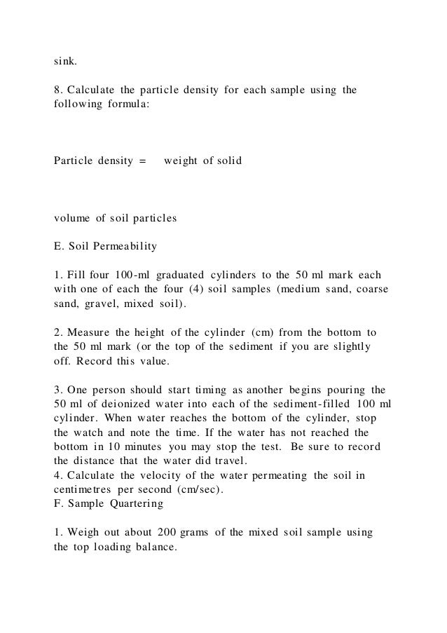 Environmental Sampling (QUAL 1132)LAB 3 SOIL SAMPLING | PDF
