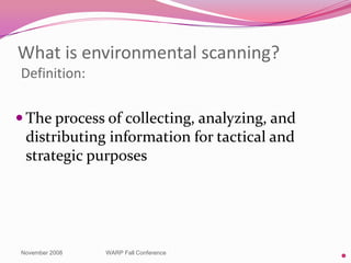 Environmental scanning (ppt) | PPTX