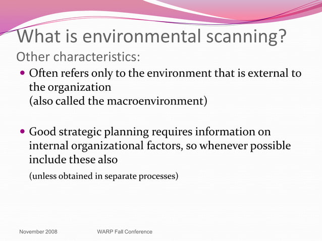Environmental scanning (ppt) | PPTX