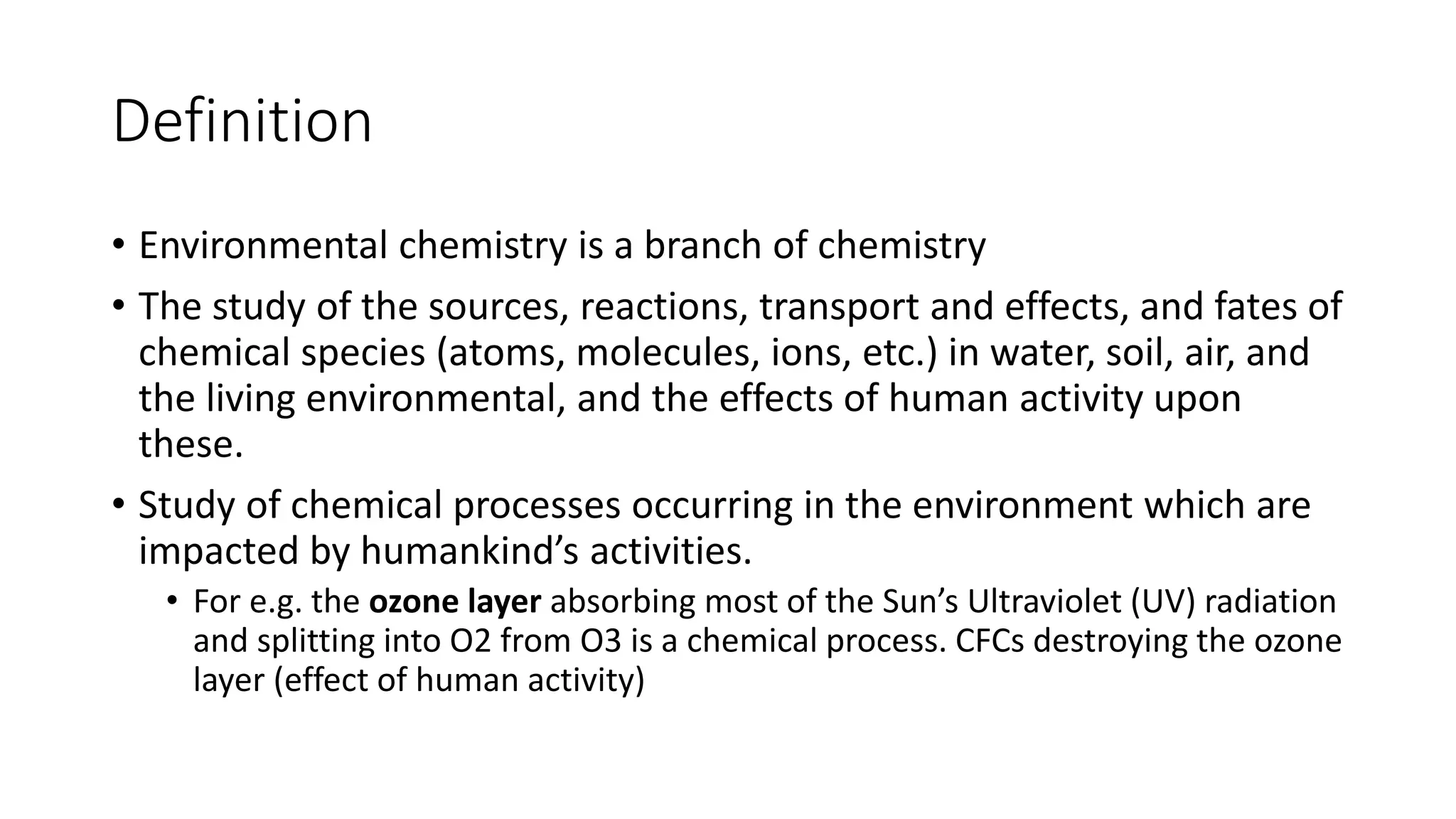Introduction to Environmental Chemistry | PPTX | Weather | Science