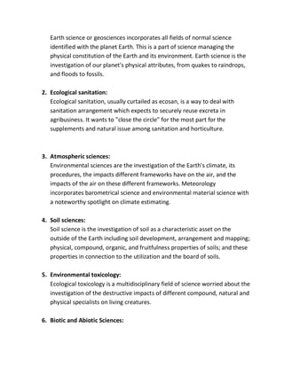 Environmental Science and Classifications | PDF