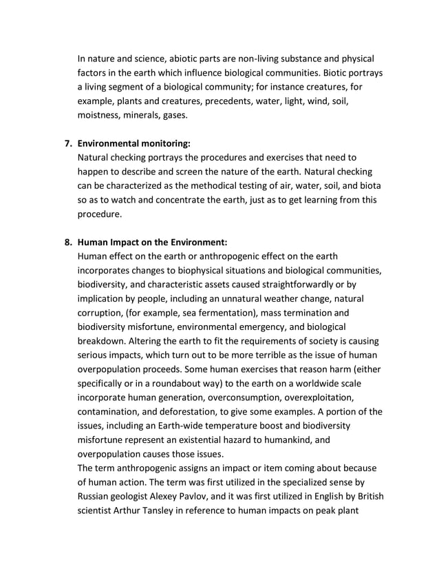 Environmental Science and Classifications | PDF