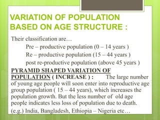 POPULATION GROWTH, VARIATION OF POPULATION AMONG NATIONS & POPULATION ...