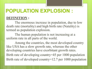 POPULATION GROWTH, VARIATION OF POPULATION AMONG NATIONS & POPULATION ...