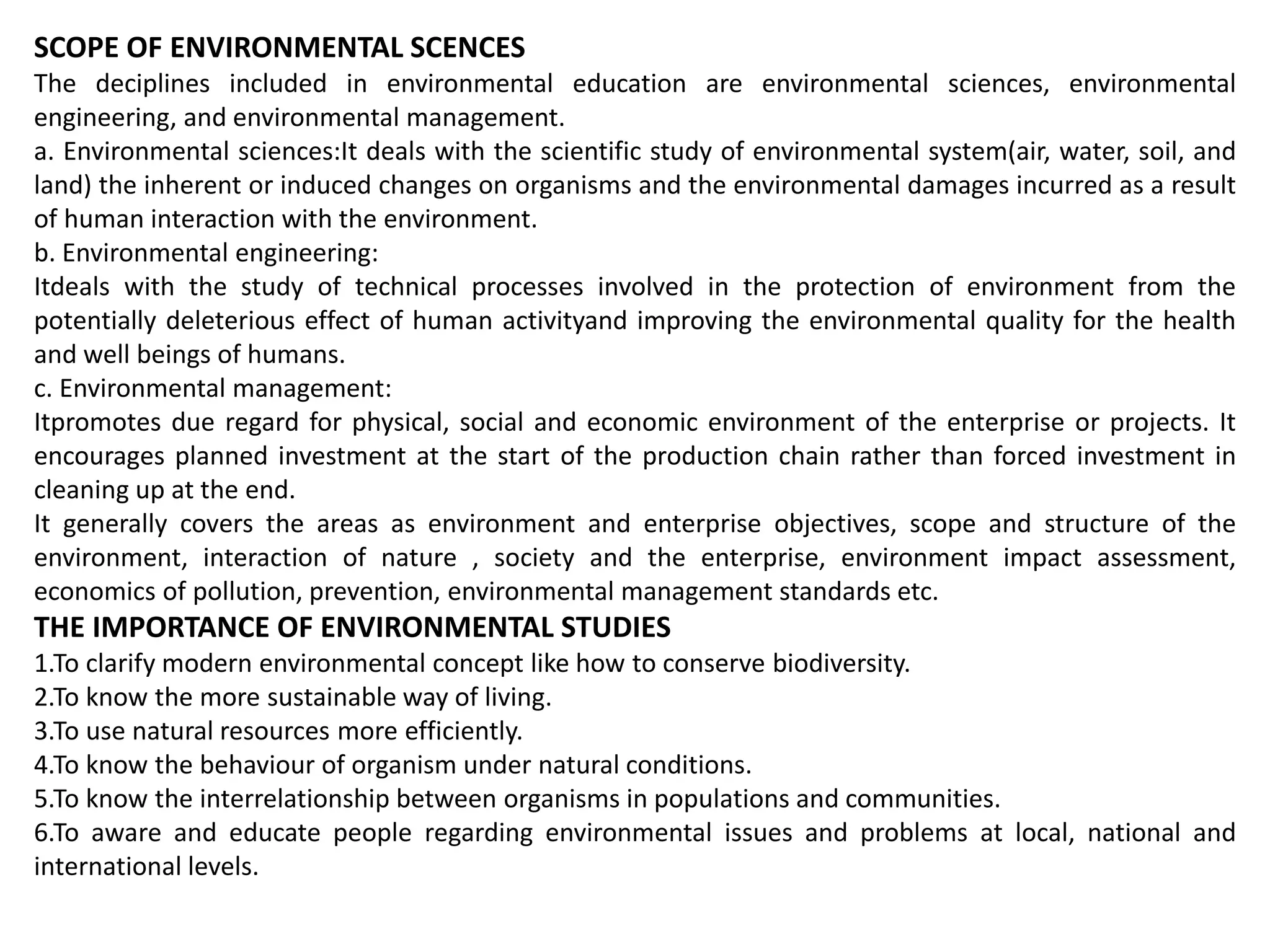 Environmental science basics, scope and importance | PPTX