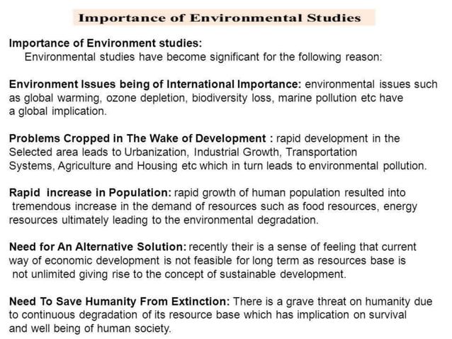 Environmental science introduction class | PPTX