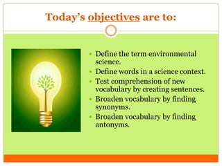 Environmental science Lesson 2 | PPTX