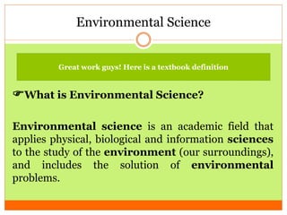 Environmental science Lesson 2 | PPTX
