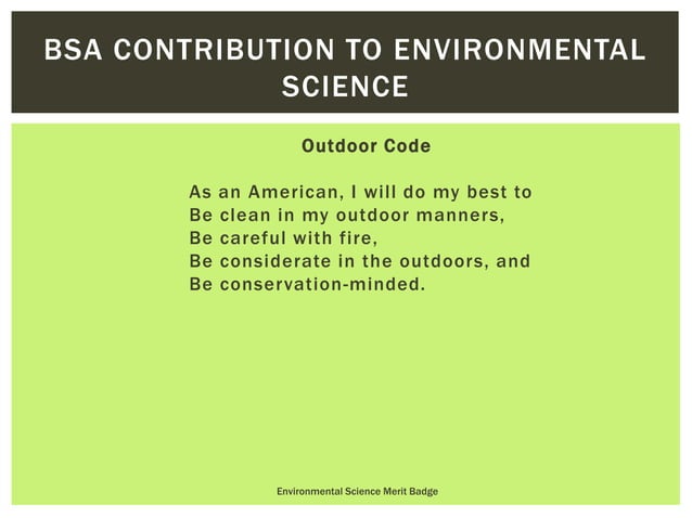 Environmental Science Merit Badge Boy Scouts by Joel Hebdon, Varsity ...