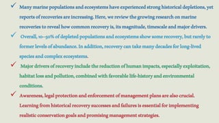 Environmental science - recovery of ecosystem with respect to health | PPTX