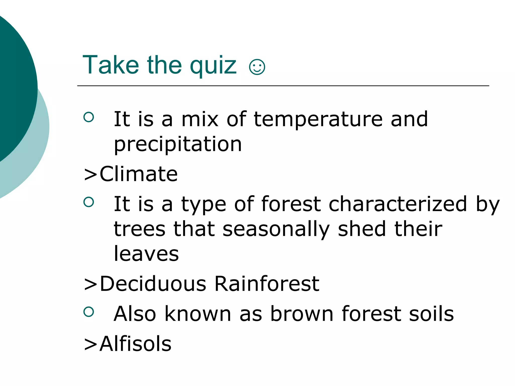 Deciduous rainforest report (Environmental Science) | PPT