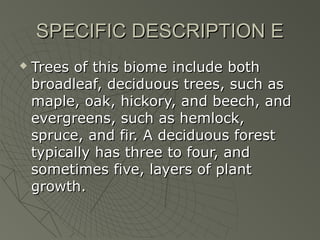Deciduous rainforest report (Environmental Science) | PPT