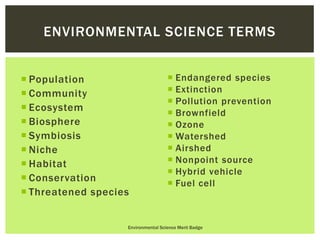 Environmental Science Merit Badge Answers