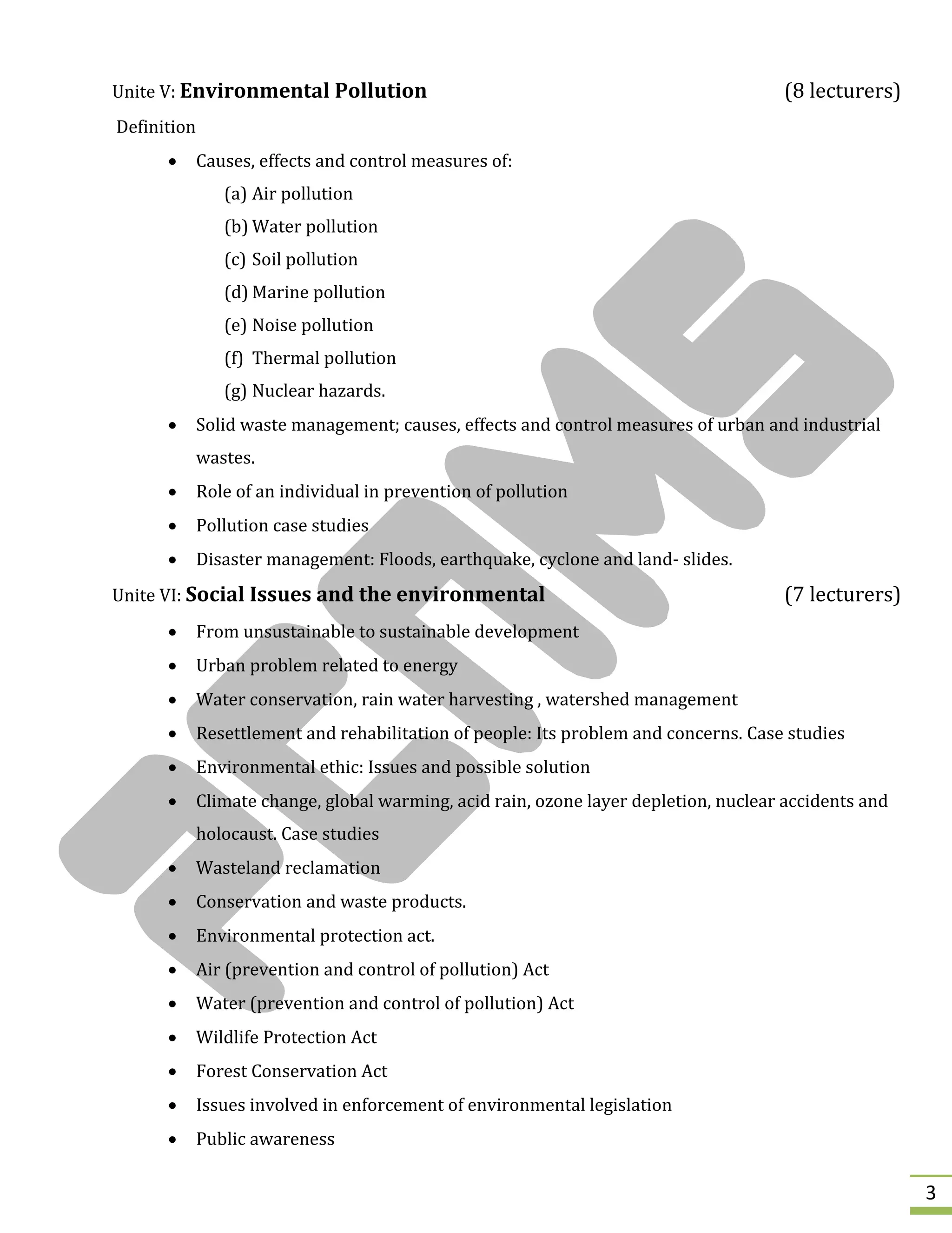 Environmental sciences syllabus.... | PDF