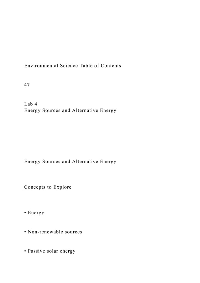Environmental Science Table of Contents 47 Lab.docx