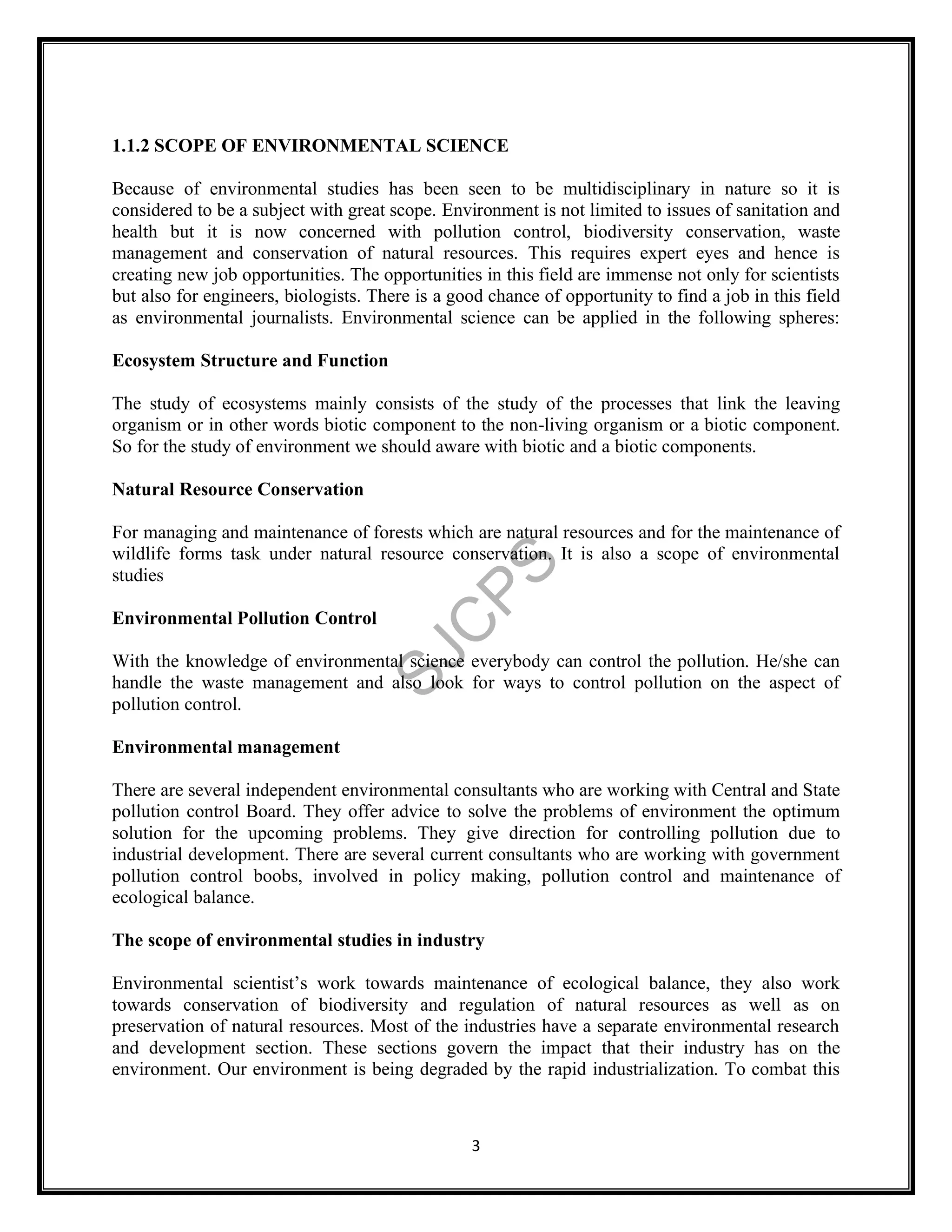 Environmental science 1.What is environmental science and components of ...