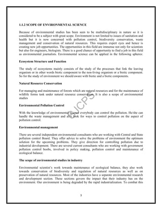 Environmental science 1.What is environmental science and components of ...