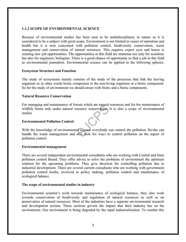 Environmental science 1.What is environmental science and components of ...