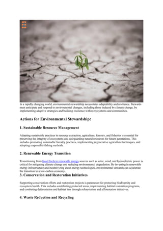 Environmental Stewardship: Nurturing Our Planet for Future Generations | PDF