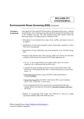 Environmental stress screening | PDF