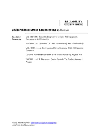 Environmental stress screening | PDF