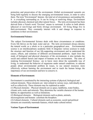 Environmental studies | PDF